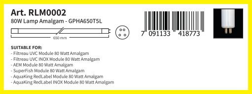INOX Ersatzlampe für Tauch UVC 80 W Amalgam (FW) | 601527